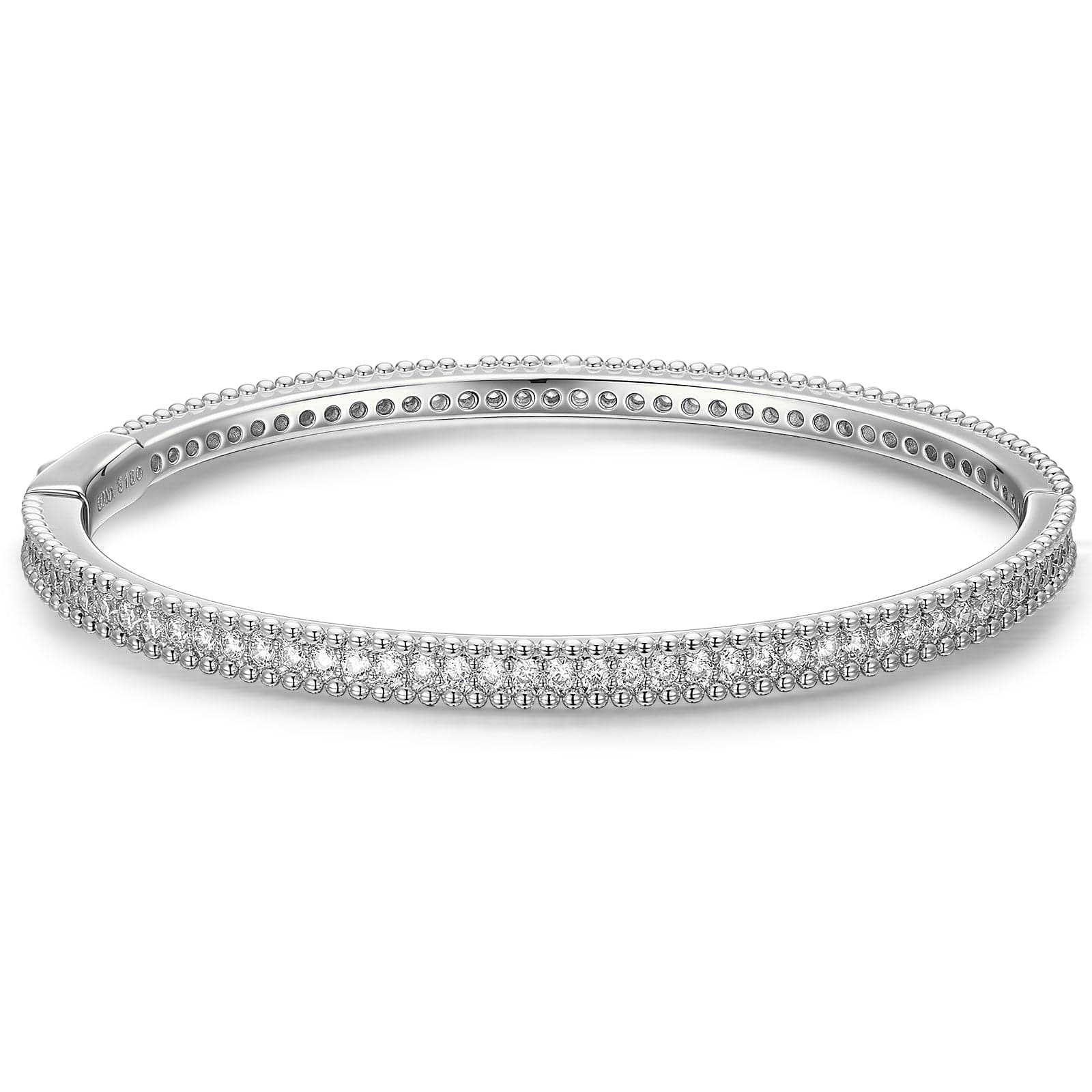 CLASSIC BANGLE BRACELET TARNISH-RESISTANT SILVER BRACELET IN WHITE GOL – GONA